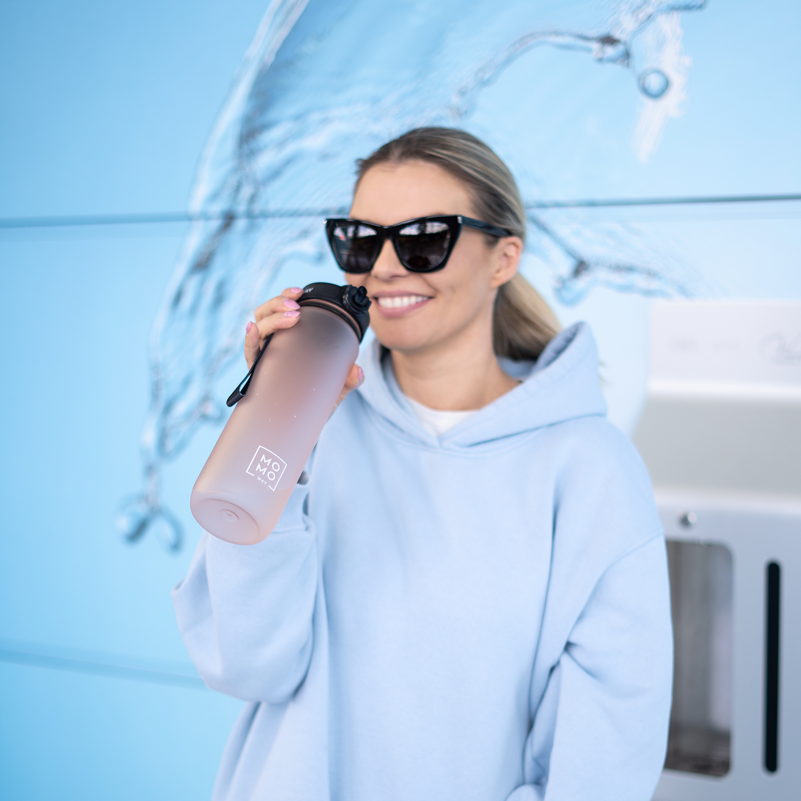 MOMO WAY Water bottle powder pink | perfect for travel | BPA free ...